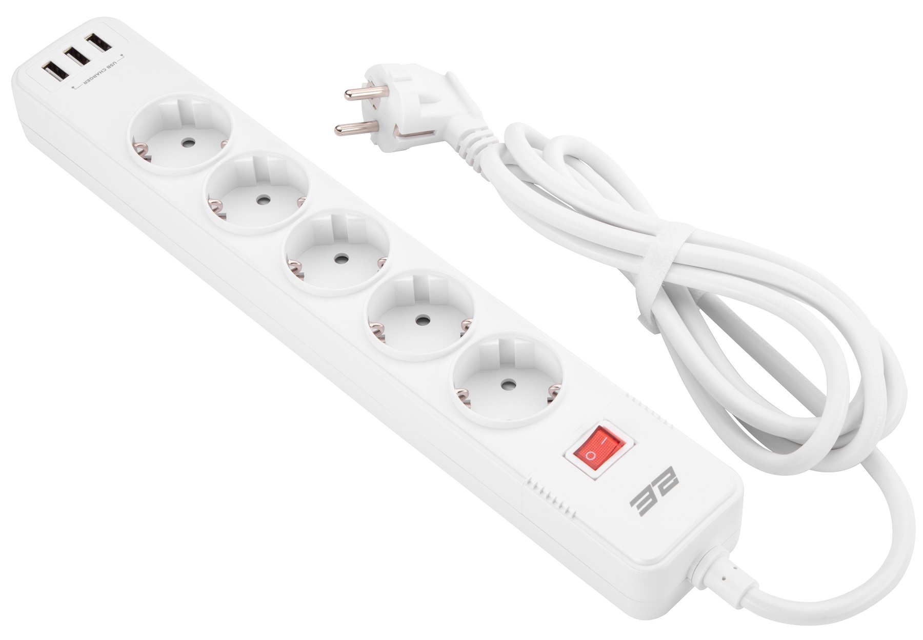 ᐉ Сетевой фильтр 2E 5 розеток 3хUSB 2 м White (2E-SP515M2USBWH ...