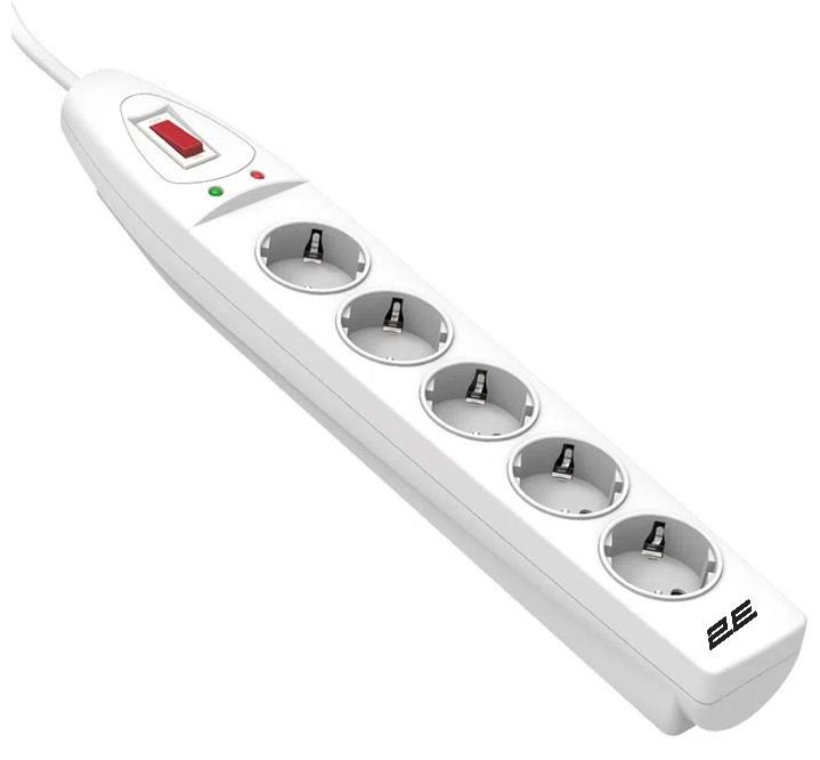 ᐉ Сетевой фильтр 2E 5 розеток 5 м White (2E-SP515M5WH) — купить в Киеве ...