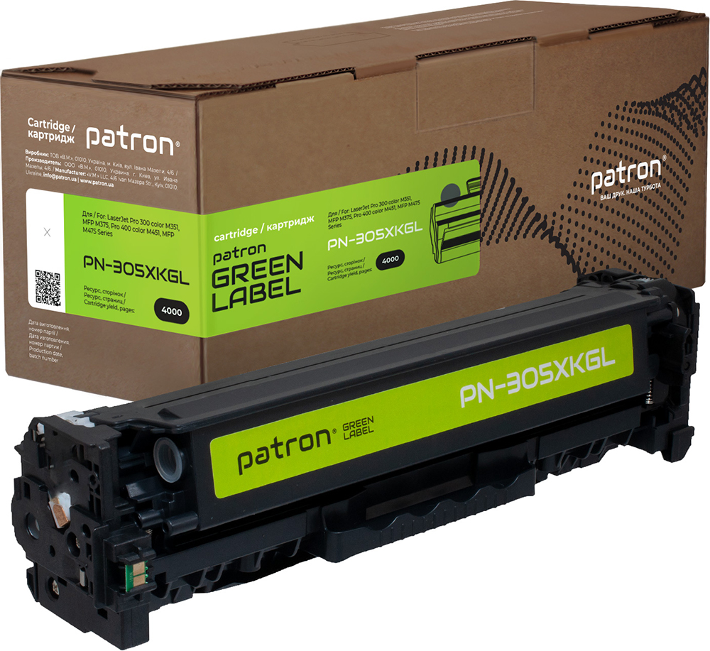 ᐉ Картридж PATRON для HP 305X (CE410X) Green Label Black (PN-305XKGL ...