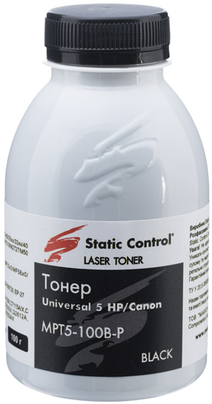 ᐉ Тонер універсальний STATIC CONTROL для 5 HP/Canon 100 г (MPT5-100B-P ...