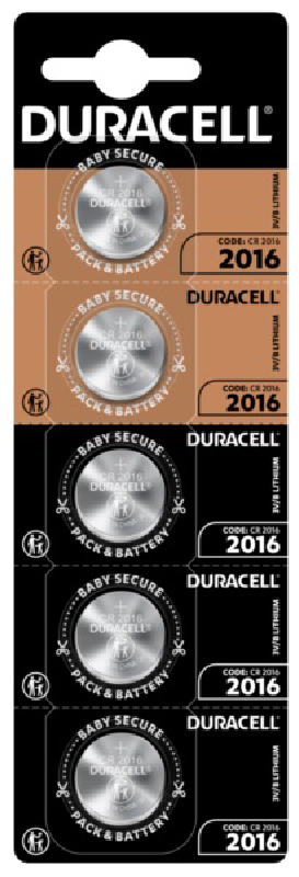 ᐉ Батарейки DURACELL DL2016 DSN 5 шт (5010979) — купити в Києві і ...