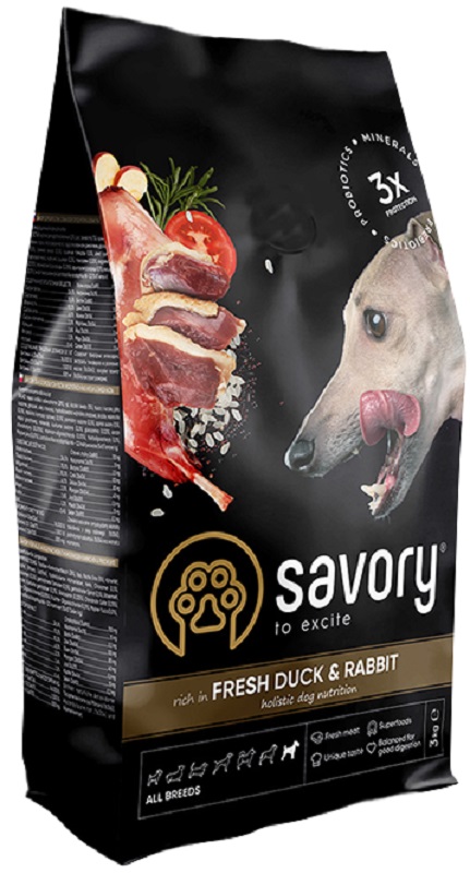 ᐉ Сухий корм для собак SAVORY Adult All Breeds rich in Fresh Duck ...