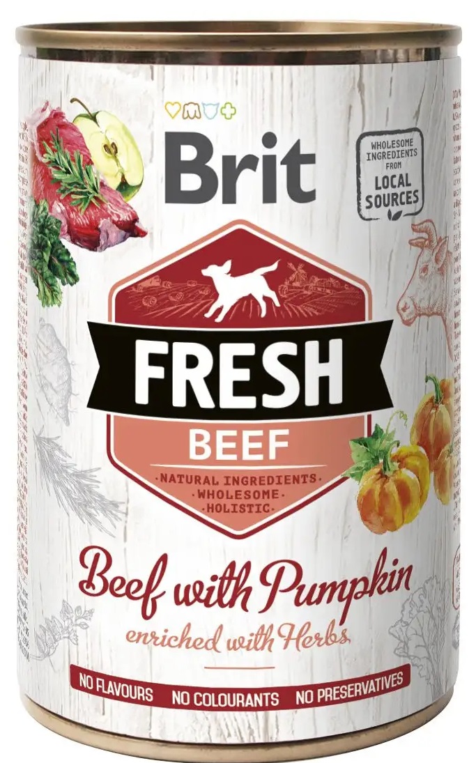 ᐉ Вологий корм для собак BRIT Fresh Beef Pumpkin яловичина та гарбуз ...