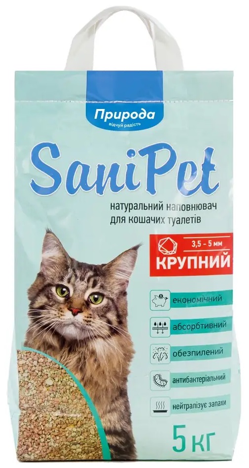 ᐉ Наповнювач для котячого туалету ПРИРОДА Sani Pet бентонітовий Великий ...